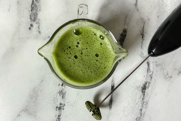 Homemade Sakura Matcha Latte